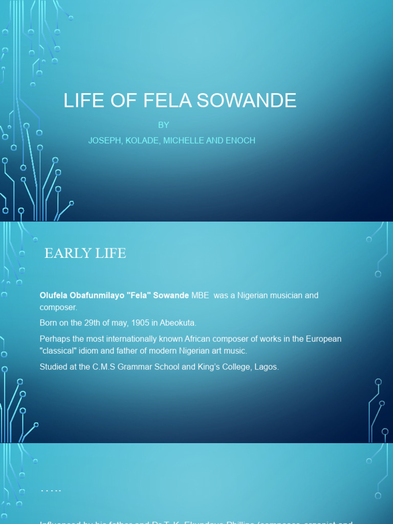Fela Sowande: Nigerian Music Pioneer | PDF