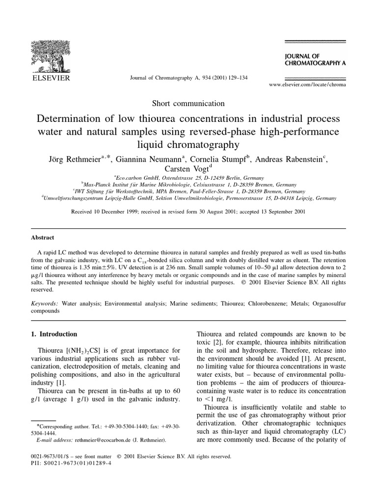 Rethmeier 2001 | Download Free PDF | Chromatography | High Performance ...