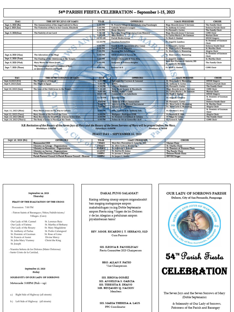 Fiesta Program | PDF | Mary, Mother Of Jesus | Christian Worship And ...