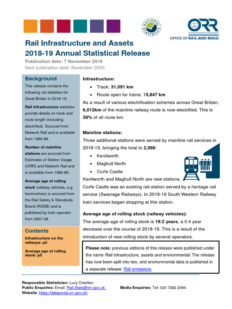 2018-19 Rail Infrastructure Statistics | PDF | Rail Transport ...