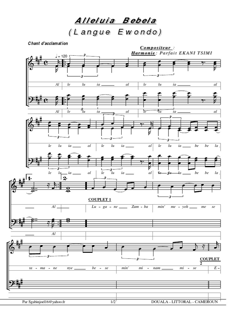 Alleluia Bebela en Ewondo | PDF