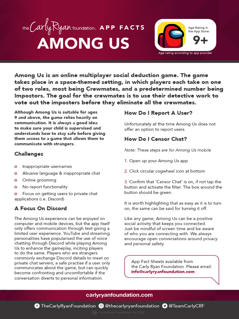 306 Among Us Factsheet | PDF | Mobile App | Computer Mediated Communication