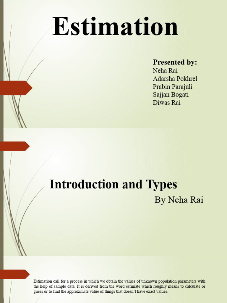 Statistical Inferences Presentation | PDF | Estimator | Estimation Theory