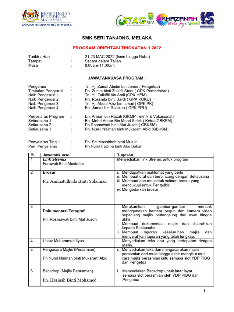 Ajk Orientasi T1 2022 | PDF