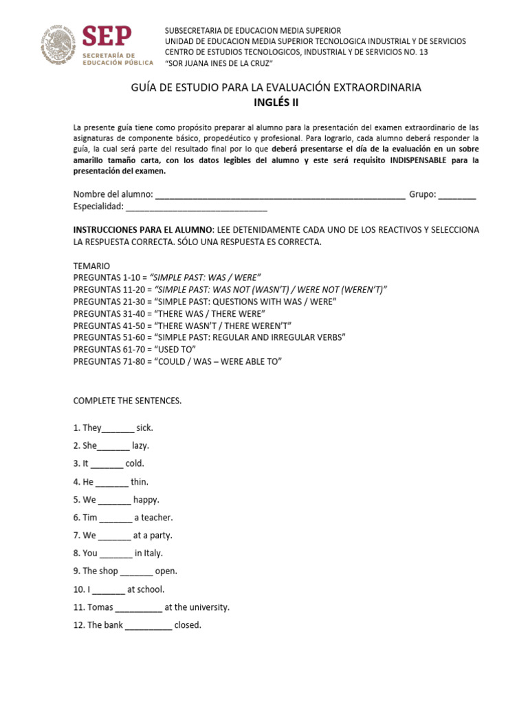 Guia Inglés Ii-Irina Arce | PDF