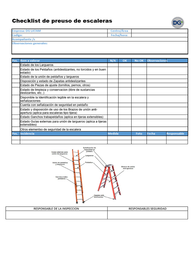 Checklist Preuso Escaleras | PDF