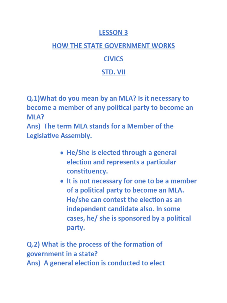 Understanding State Government Functions | PDF | Politics