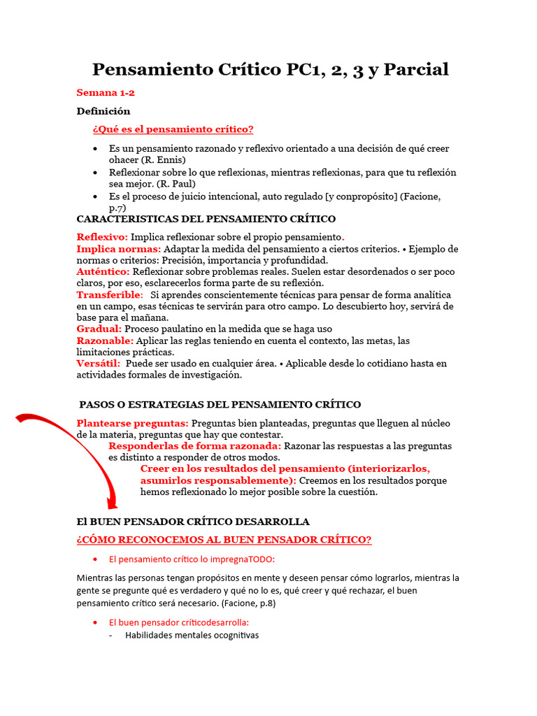 Resumen de Pensamiento Critico | PDF | Falacia | Pensamiento crítico