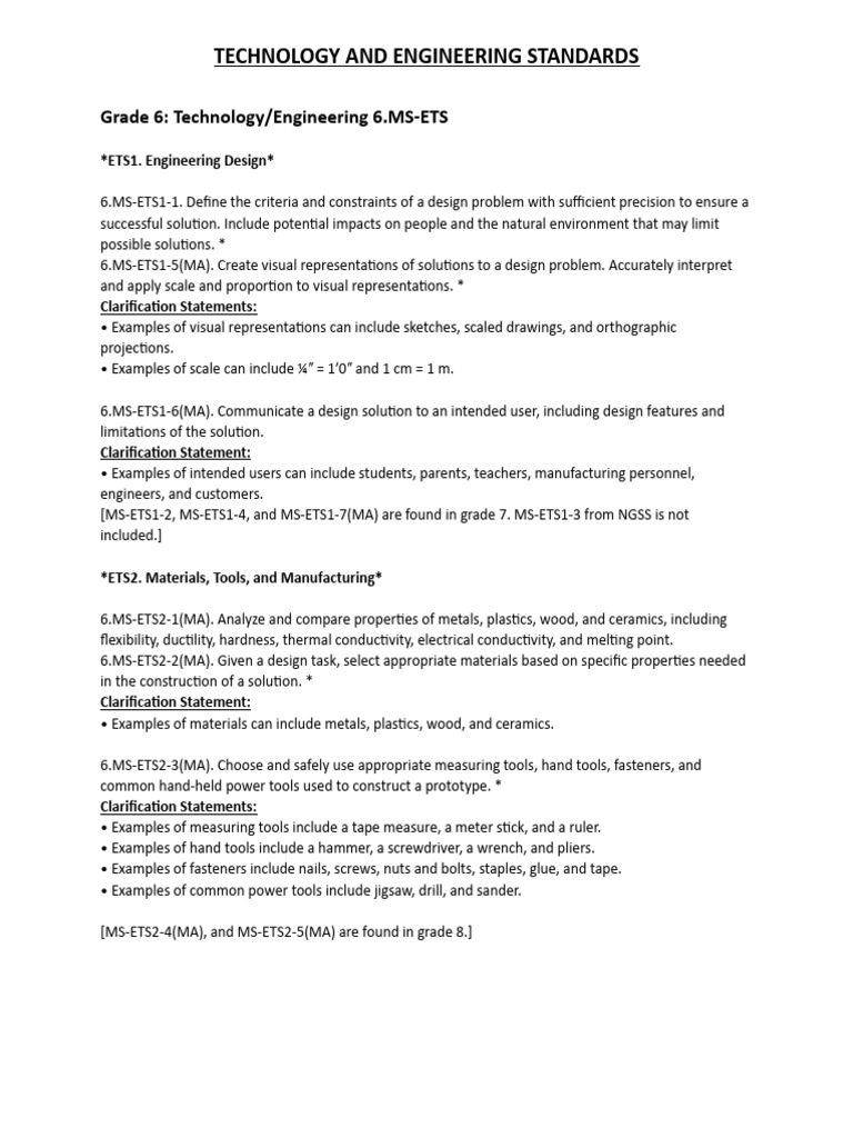 Tech and Engineering Standards For Massachusetts (2016) | PDF | System | Engineering