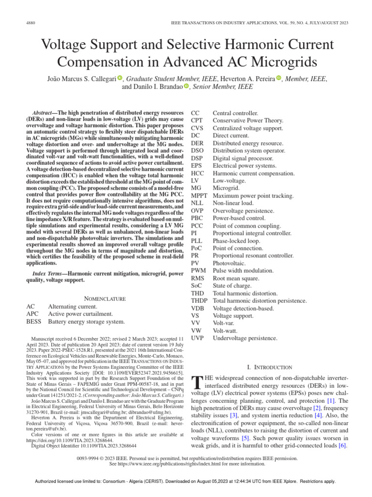 AC Microgrids: Voltage & Harmonic Control | PDF | Distributed Generation | Power Inverter