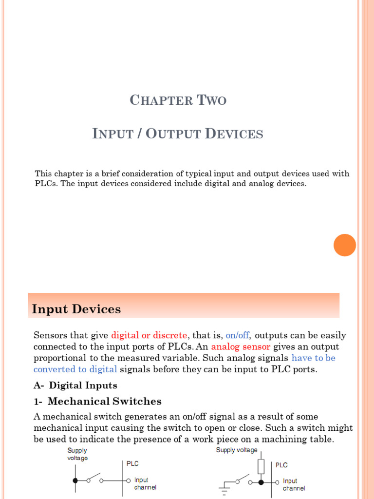 PLC Chapter 2 Input-Out Devices | PDF | Programmable Logic Controller ...