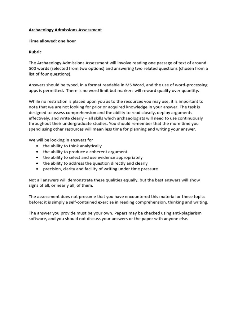 Archaeology Admissions Assessment Past Paper 3 | PDF | Bipedalism