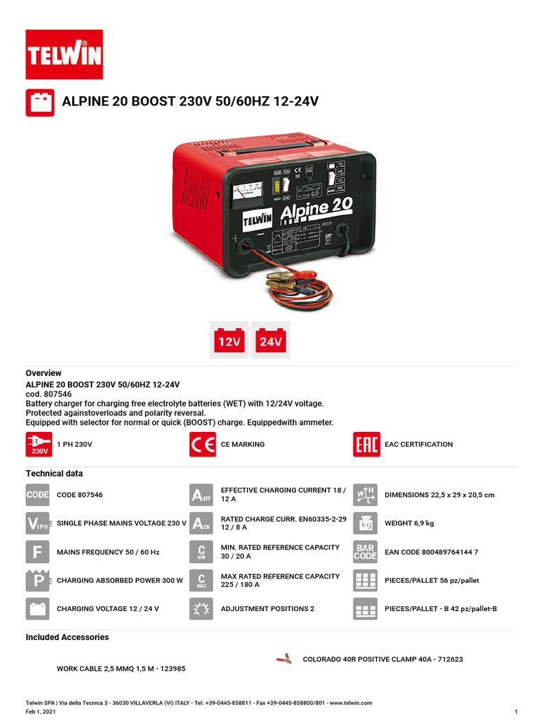 e Alpine 20 Boost 230V 50 60HZ 12-24V | PDF | Materials Science ...