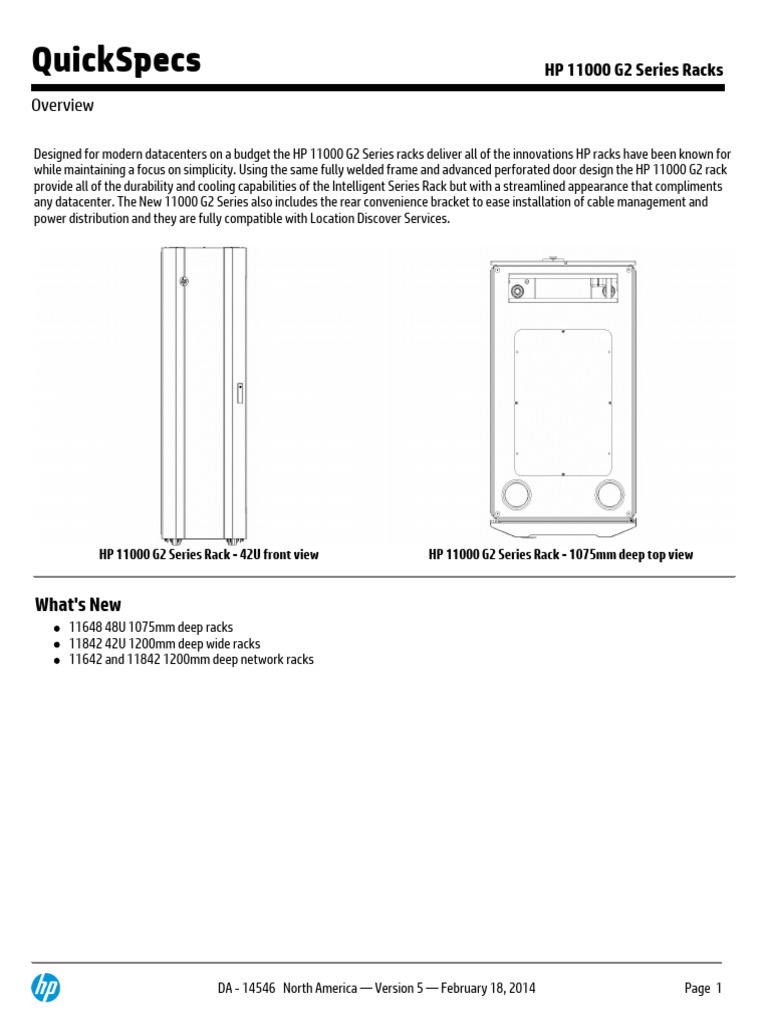 HP 11000 G2 Series Rack Overview | PDF | Electric Power Distribution ...