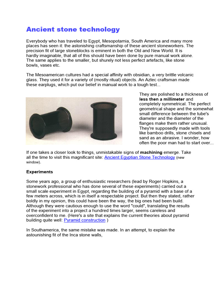 Ancient Tech Stone | PDF