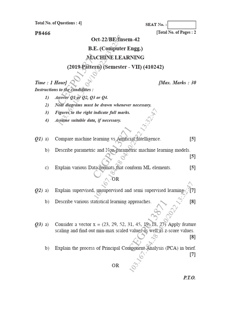 BE COMP - Machine Learning | PDF | Machine Learning | Emerging Technologies