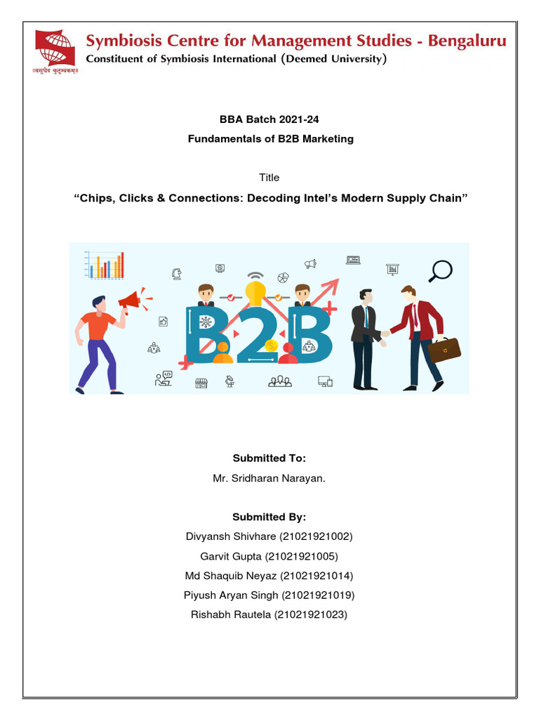 Business 2 Business Assignment On Intel | PDF | Intel | Supply Chain