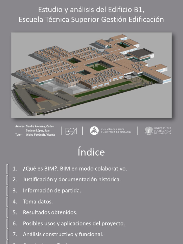 Estudio y Análisis Del Edificio B1, Escuela Técnica Superior Gestión Edificación | PDF