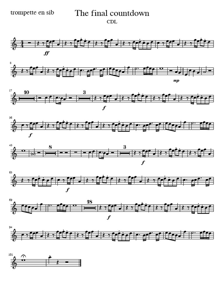 The Final Countdown CDL Trompette | PDF