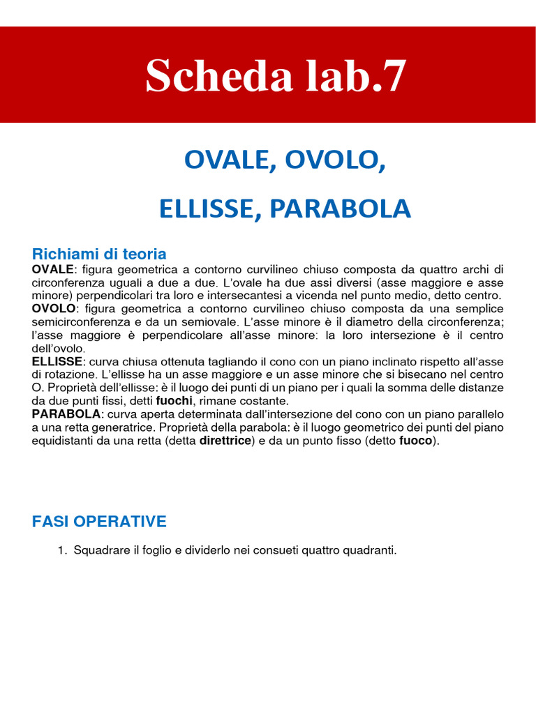 TTRG - Es.07 - Ovale, Ovolo, Ellisse, Parabola | PDF
