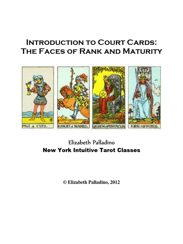 Introduction To Court Cards Pdf Major Arcana Playing Cards