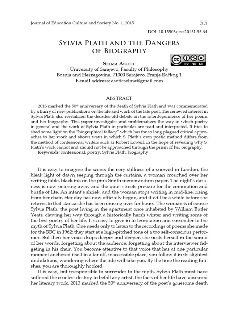 Sylvia Plath and The Dangers of Biography | PDF | Sylvia Plath | Poetry