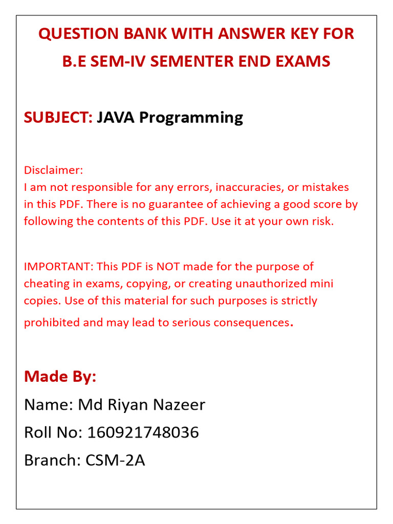 Java Programming | PDF | Method (Computer Programming) | Programming