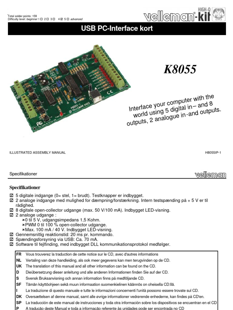 Manual K8055 DK | PDF