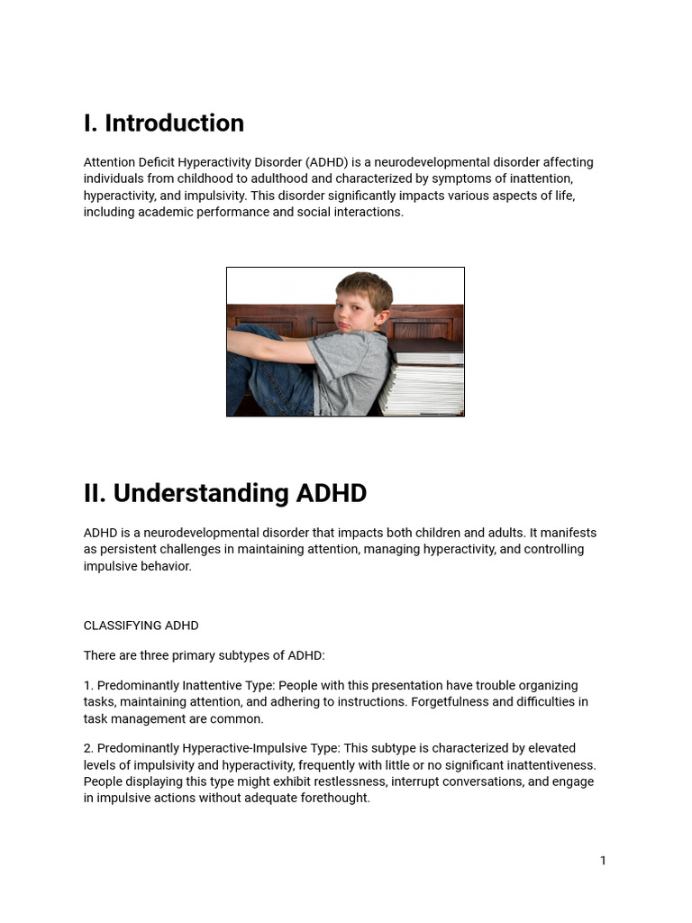 ADHD - Investigatory Project - 12C Draft | PDF | Attention Deficit ...