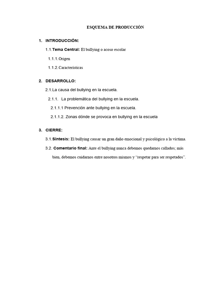 Esquema de Producción | PDF