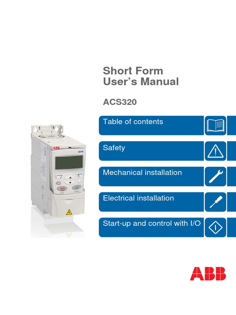 ABB VFD EN - ACS320 - SFUM - A - A4 User Manual | PDF | Electrical Wiring | Parameter (Computer ...