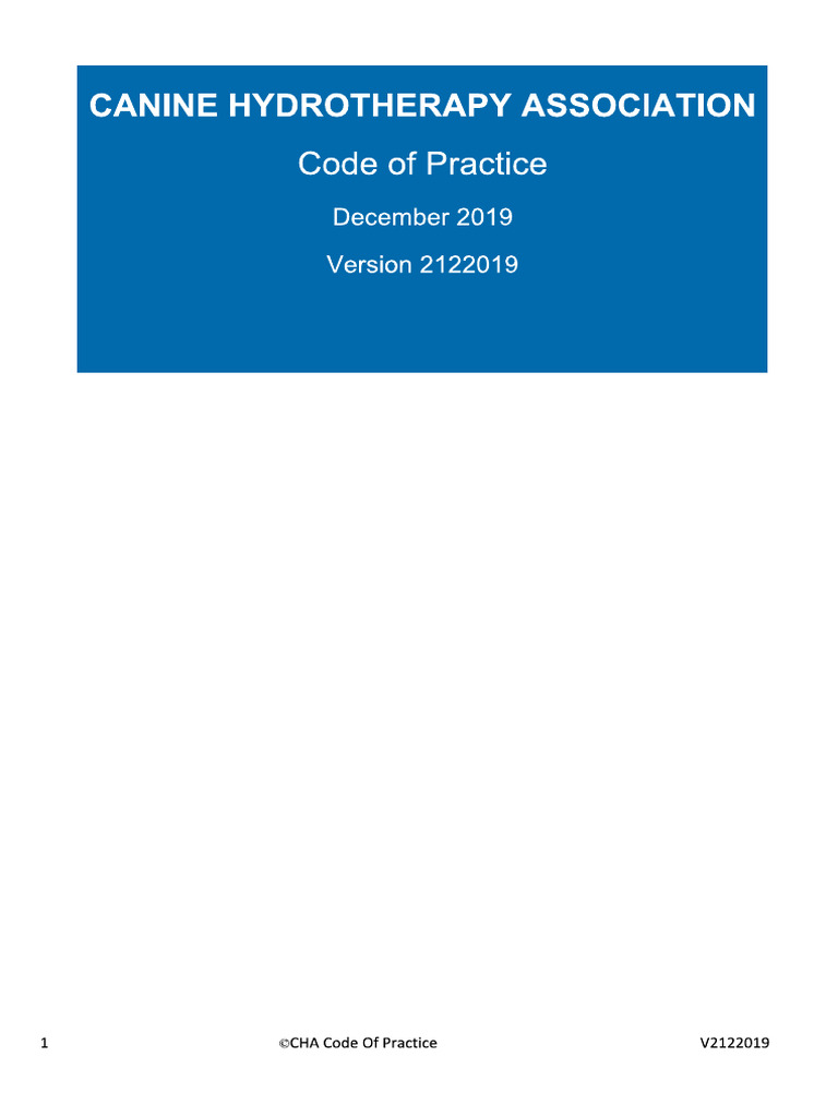 Code of Practice - CHA | PDF