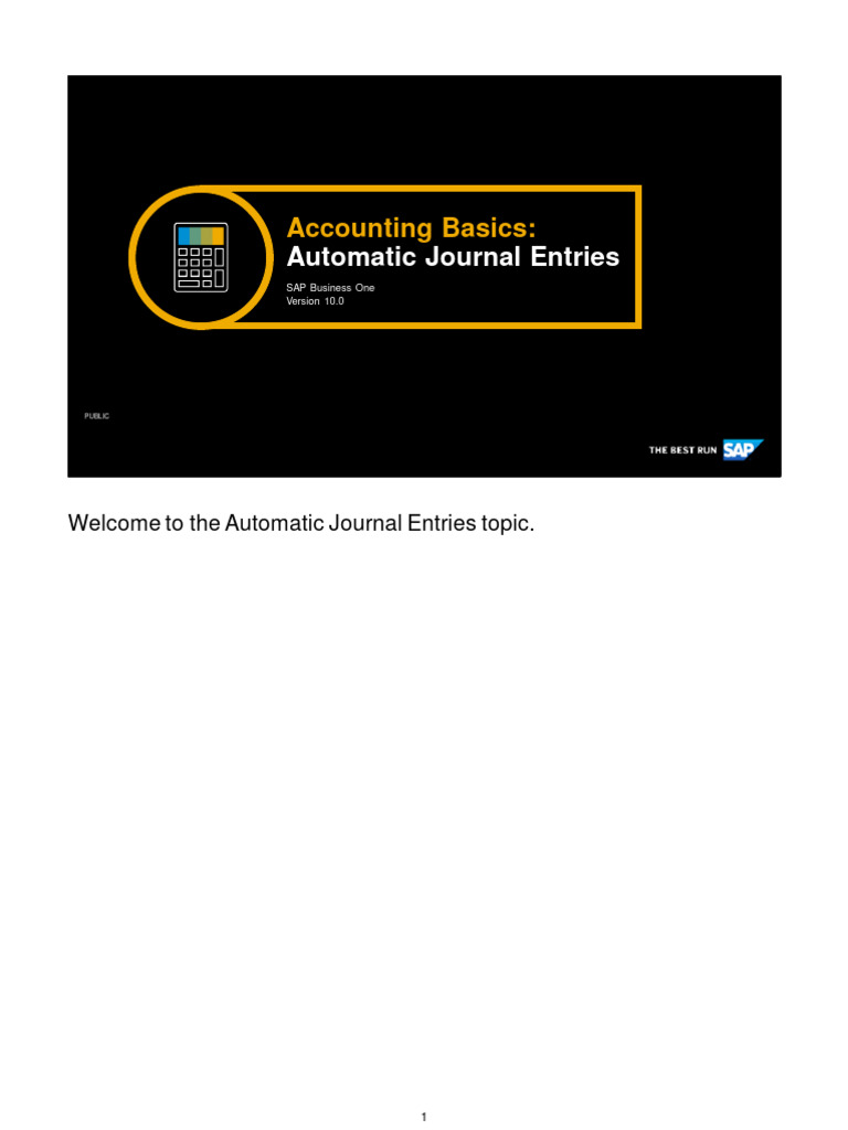 Accounting Basics-Automatic Journal Entries | Download Free PDF ...