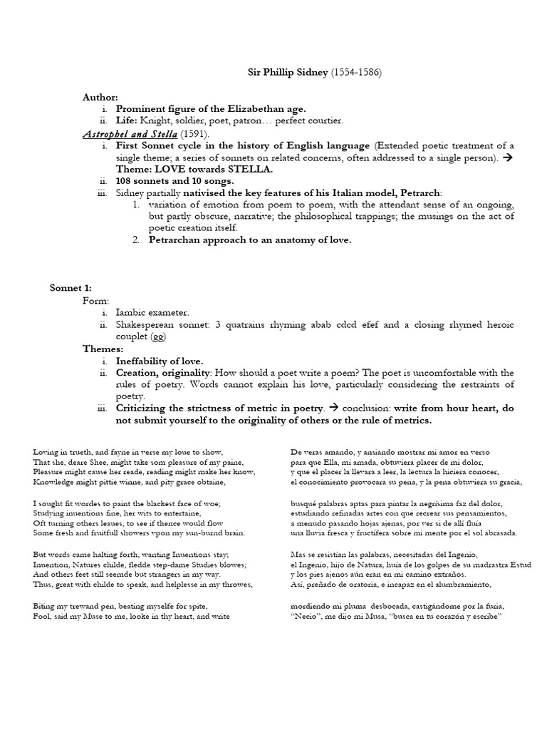 Sir Phillip Sidney | PDF | Narrative Forms | Phonaesthetics