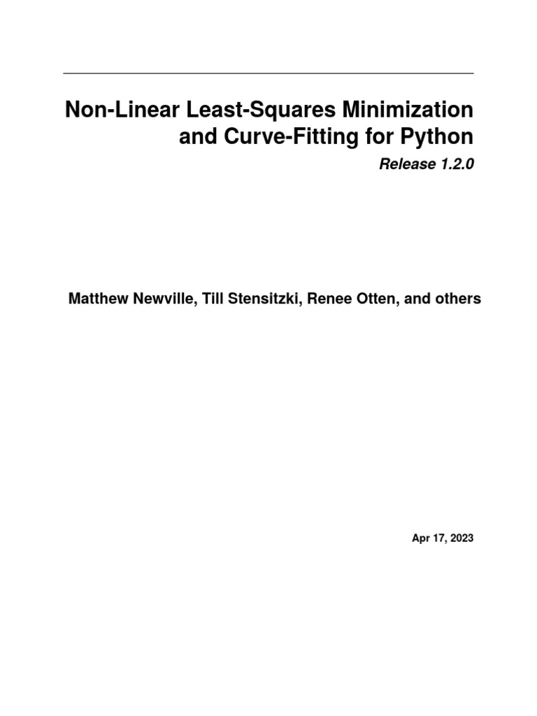 Lmfit | PDF | Mathematical Optimization | Least Squares