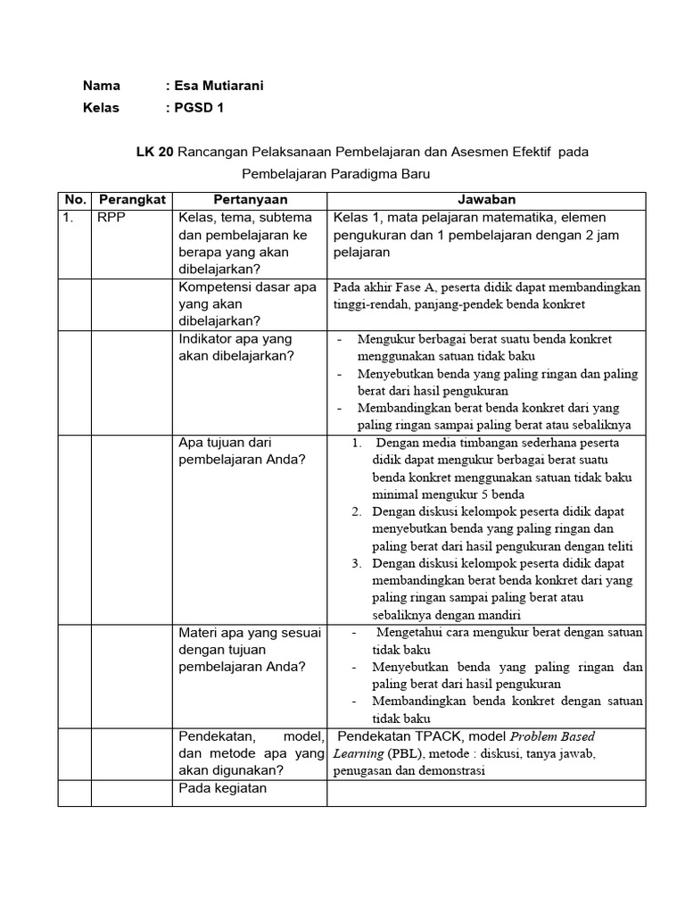 LK 20 | PDF | Karier & Perkembangan