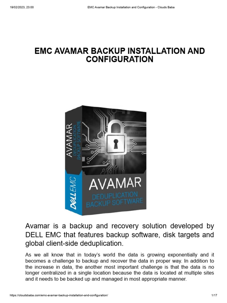 EMC Avamar Backup Installation and Configuration - Clouds Baba ...