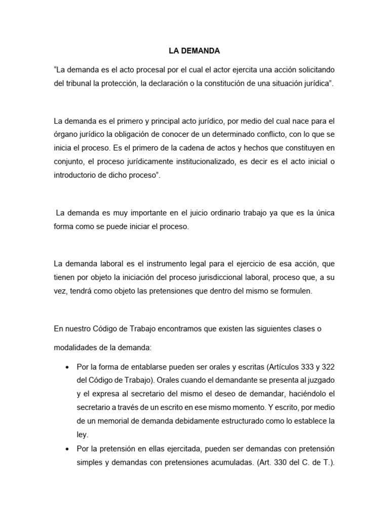 La Demanda Modulo 4 | PDF | Demanda judicial | Ley procesal
