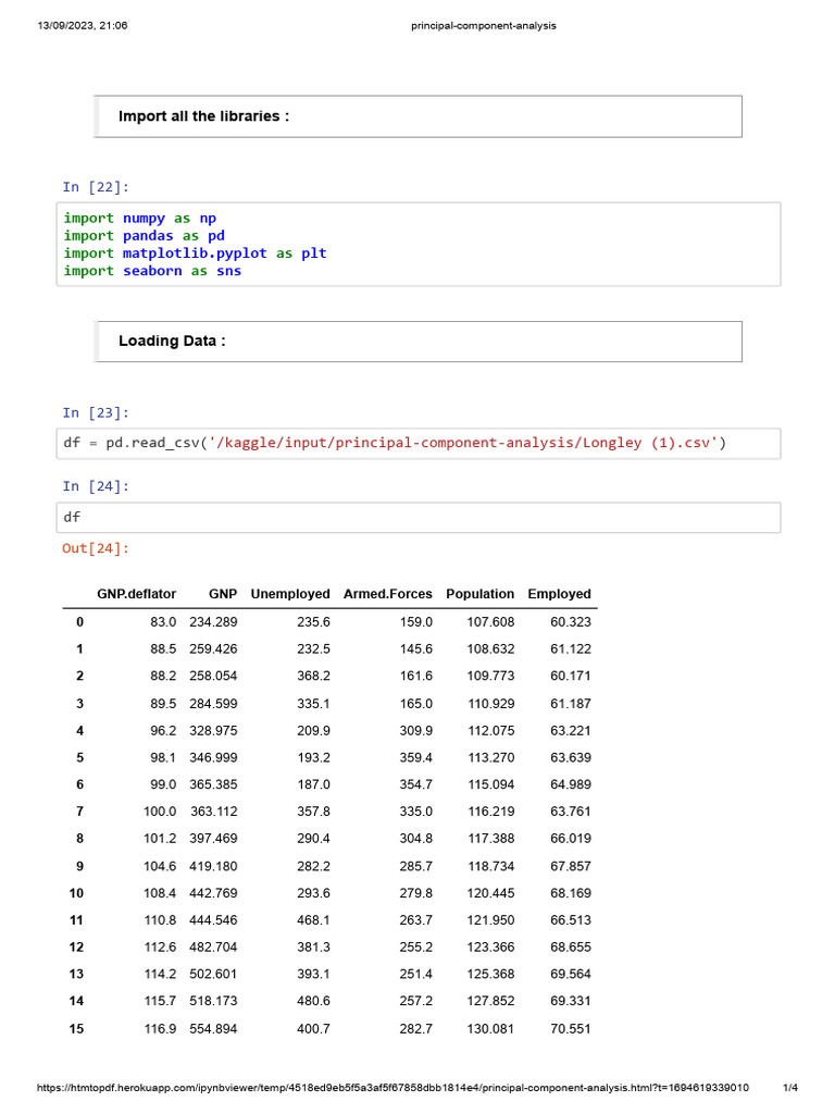 Pca Implementation Notebook | PDF | Principal Component Analysis | Algebra