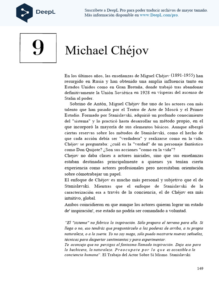 Método de actuación de Michael Chéjov | PDF | Anton Chekhov | Rudolf ...