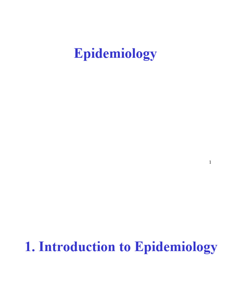 E2. Epidemiology Lecture Notes | PDF