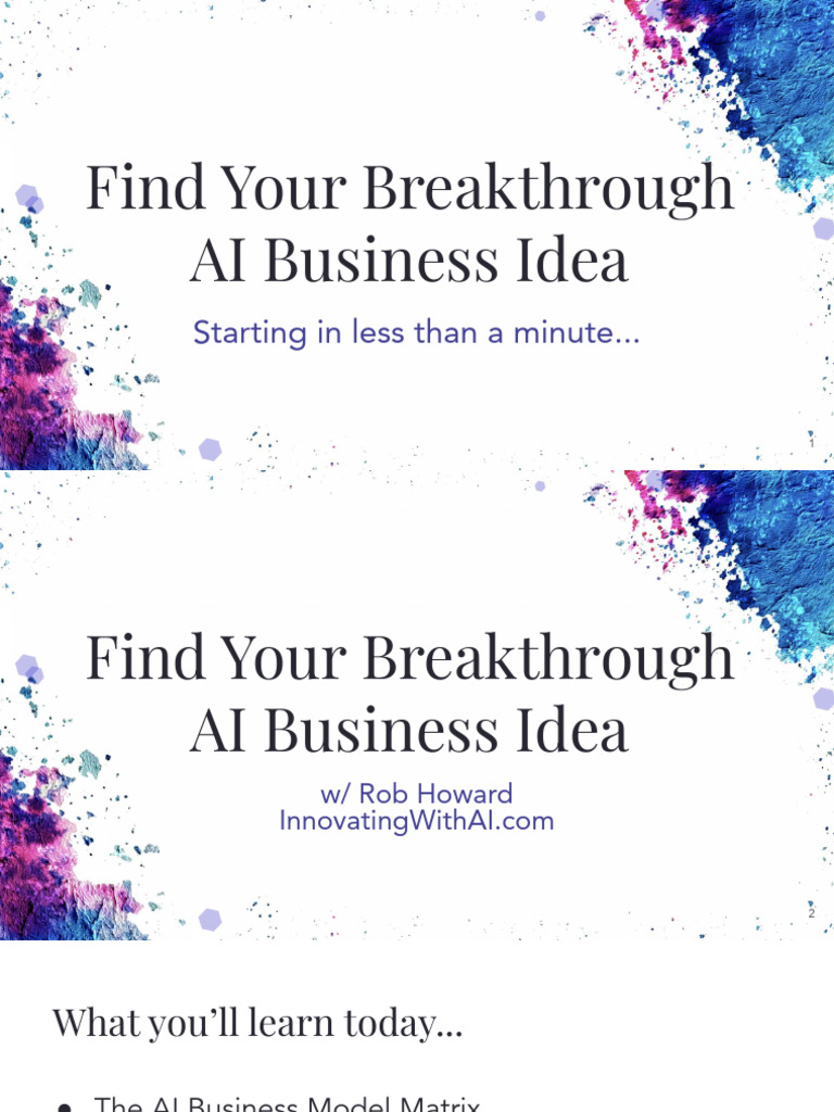 Find Your Breakthrough AI Business Idea | PDF | Artificial Intelligence | Intelligence (AI ...