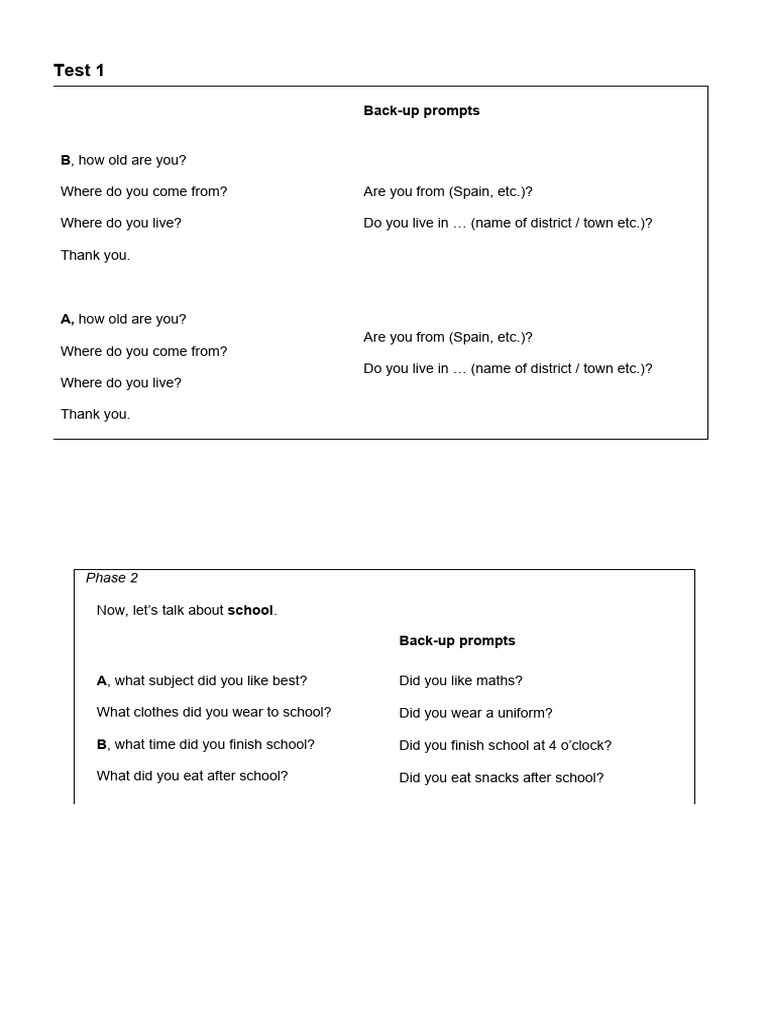 Speaking 2 Preintermediate | PDF