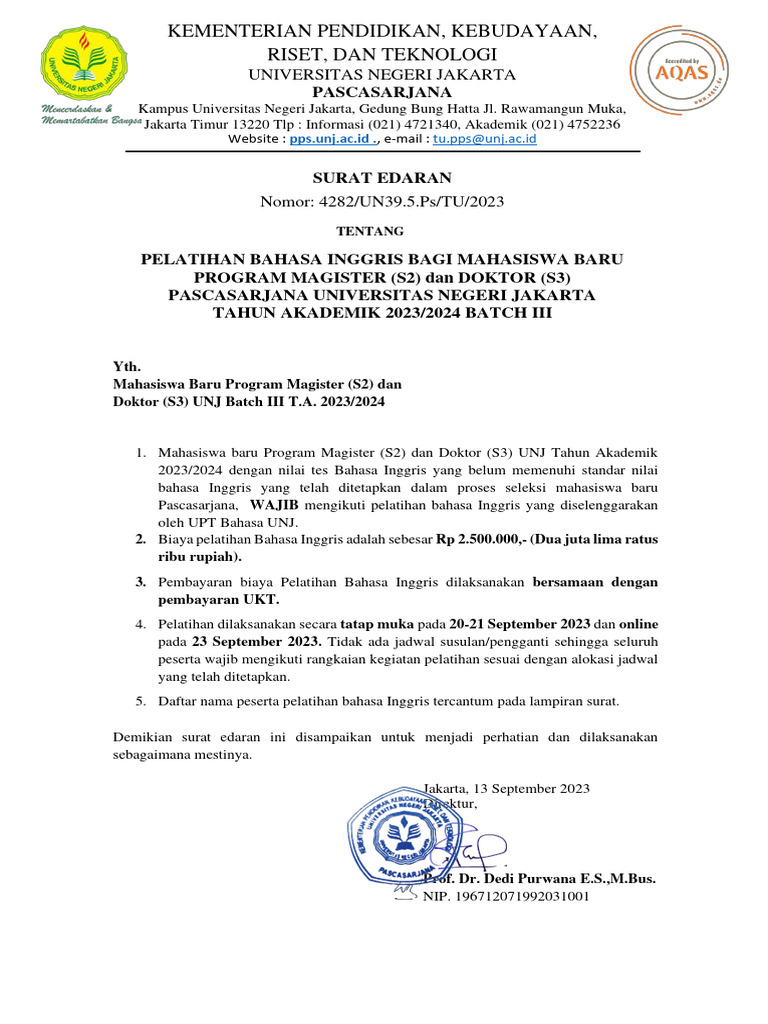 Surat Edaran EPPS Batch 3 | PDF