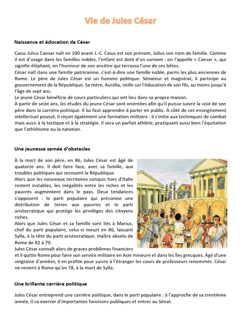 Vie de Jules Cesar | PDF | Jules César | Rome antique