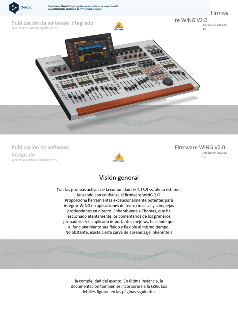 Behringer - WING - Firmware - V2.0 - 2023-09-12 Es | PDF | Informática ... Behringer - WING - Firmware - V2.0 - 2023-09-12 Es | PDF | Informática ...