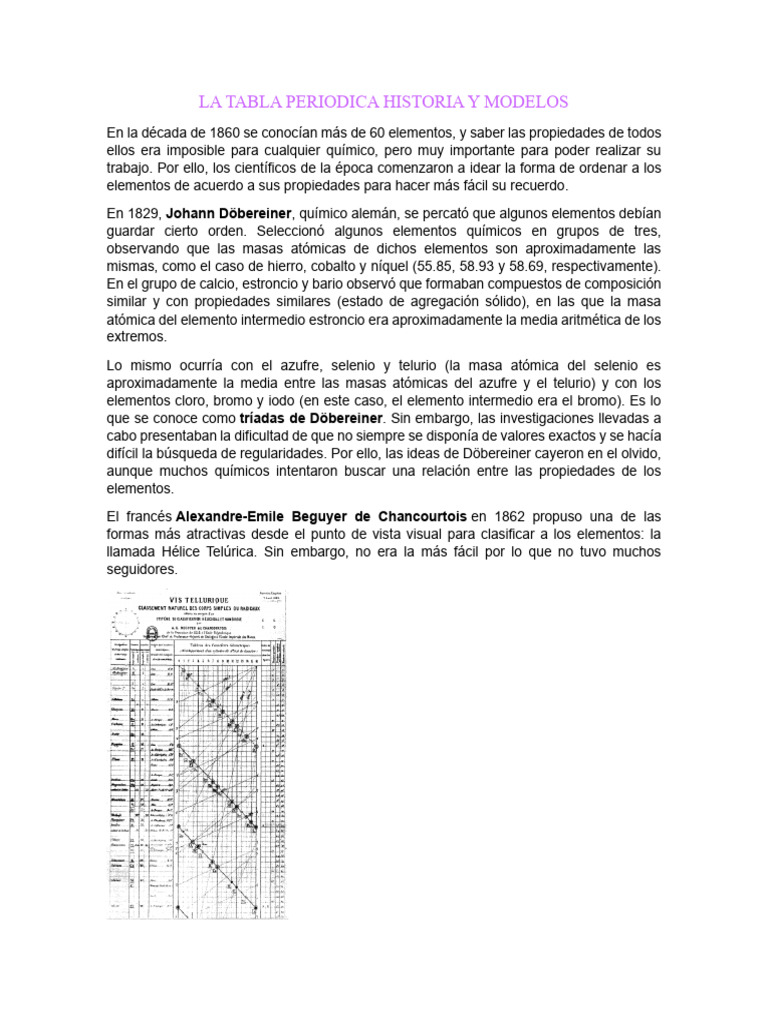 La Tabla Periodica Historia y Modelos | PDF | Tabla periódica | Naturaleza