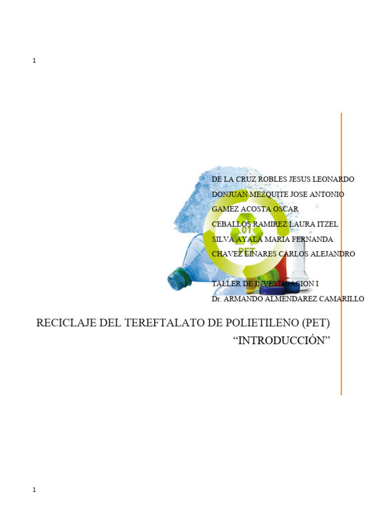 Proyecto PET | PDF | El plastico | Residuos