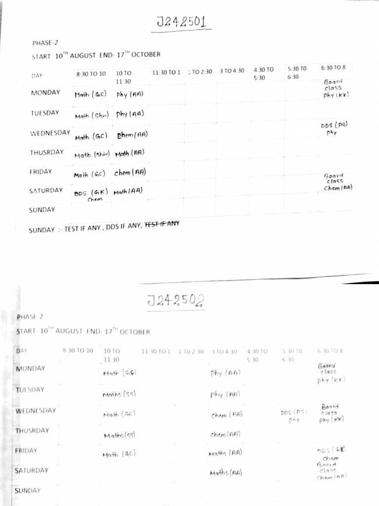 New Revised Routine (2nd Phase) | PDF