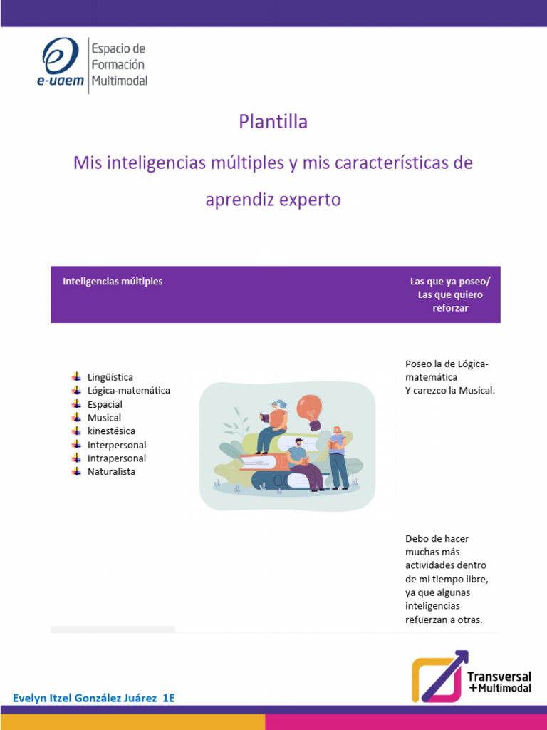 Plantilla Mis Inteligencias Multiples y Aprendiz Experto | PDF | Modificación de comportamiento ...